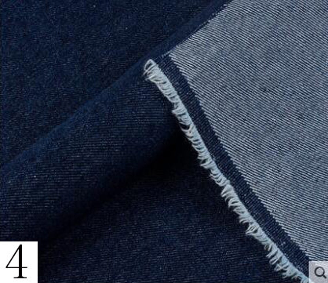 Heavy Weight Denim Fabric Washed Denim Solid Color Fabric - Etsy