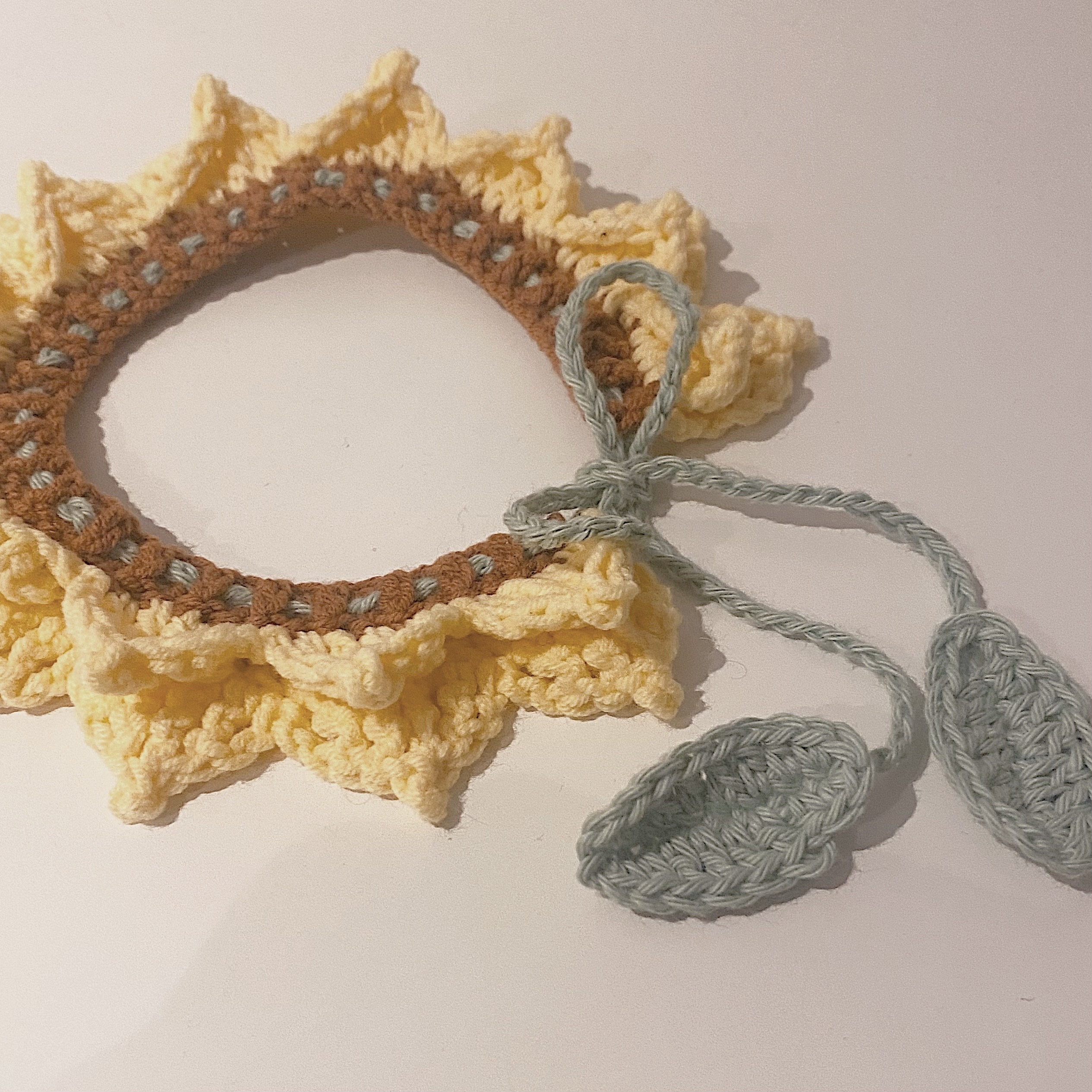 Sunflower Hand Knitted Pet Collar Crochet Pet Collar Cat - Etsy