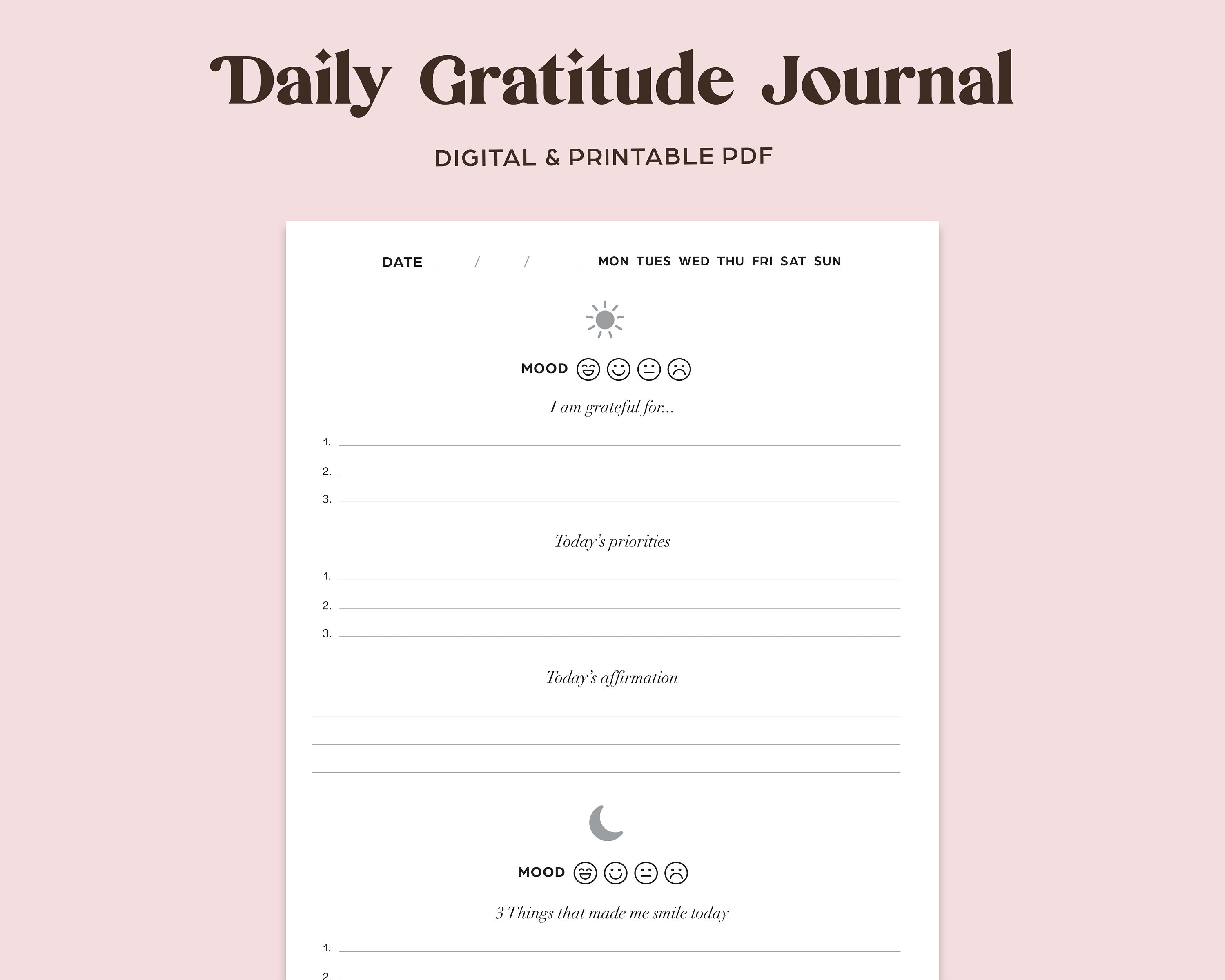 Daily Gratitude Journal for Self-care - Etsy