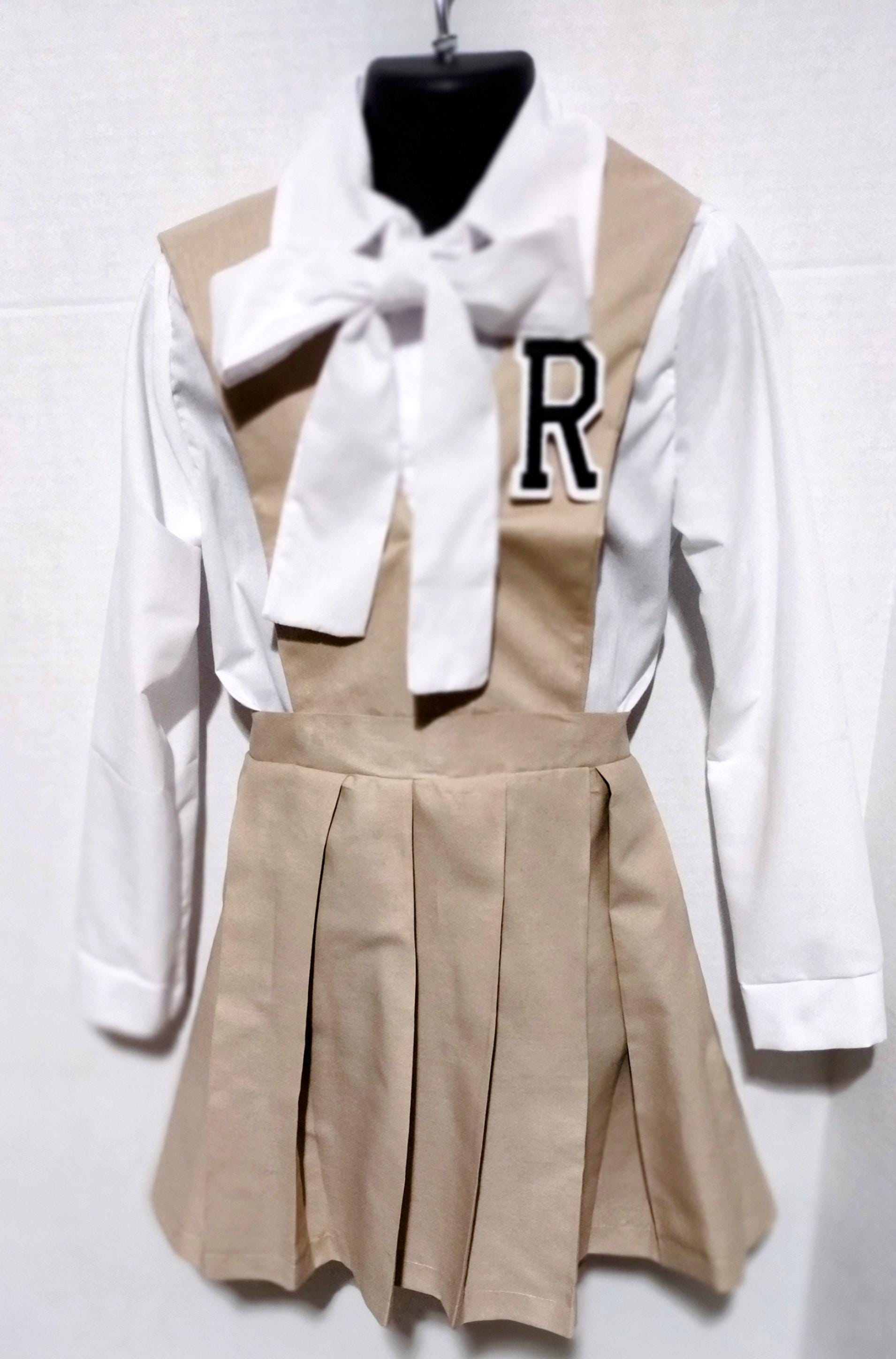 Girls Overall Crossover Pleated Skirt With Button Down Collard Shirt ...