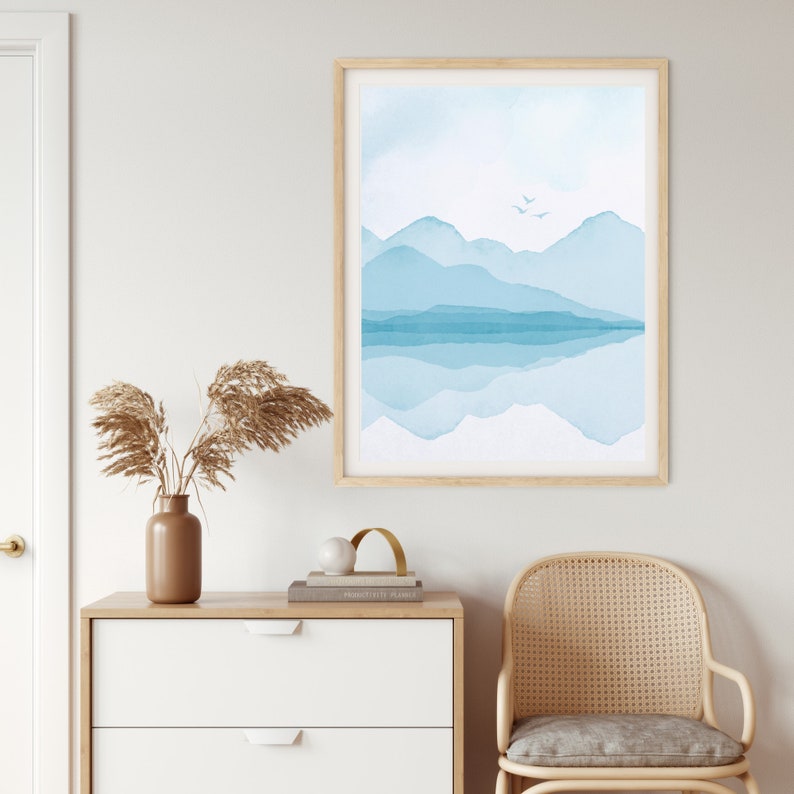 A Baby Blue Wall Art Sky Blue Printable Abstract Prints - Etsy