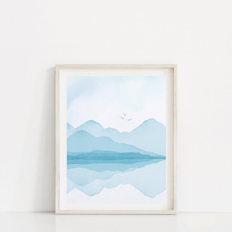 A Baby Blue Wall Art Sky Blue Printable Abstract Prints - Etsy