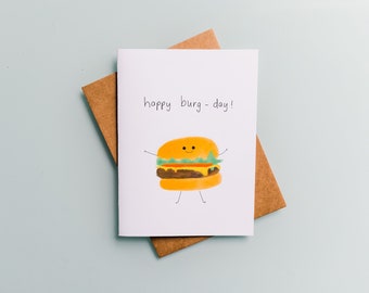 Burger Birthday Card, Funny Card, Birthday Greetings, Food Lover ...