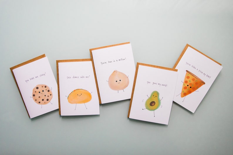 Foodie Pun Valentine's Day Greeting Cards / Love Cards - Etsy
