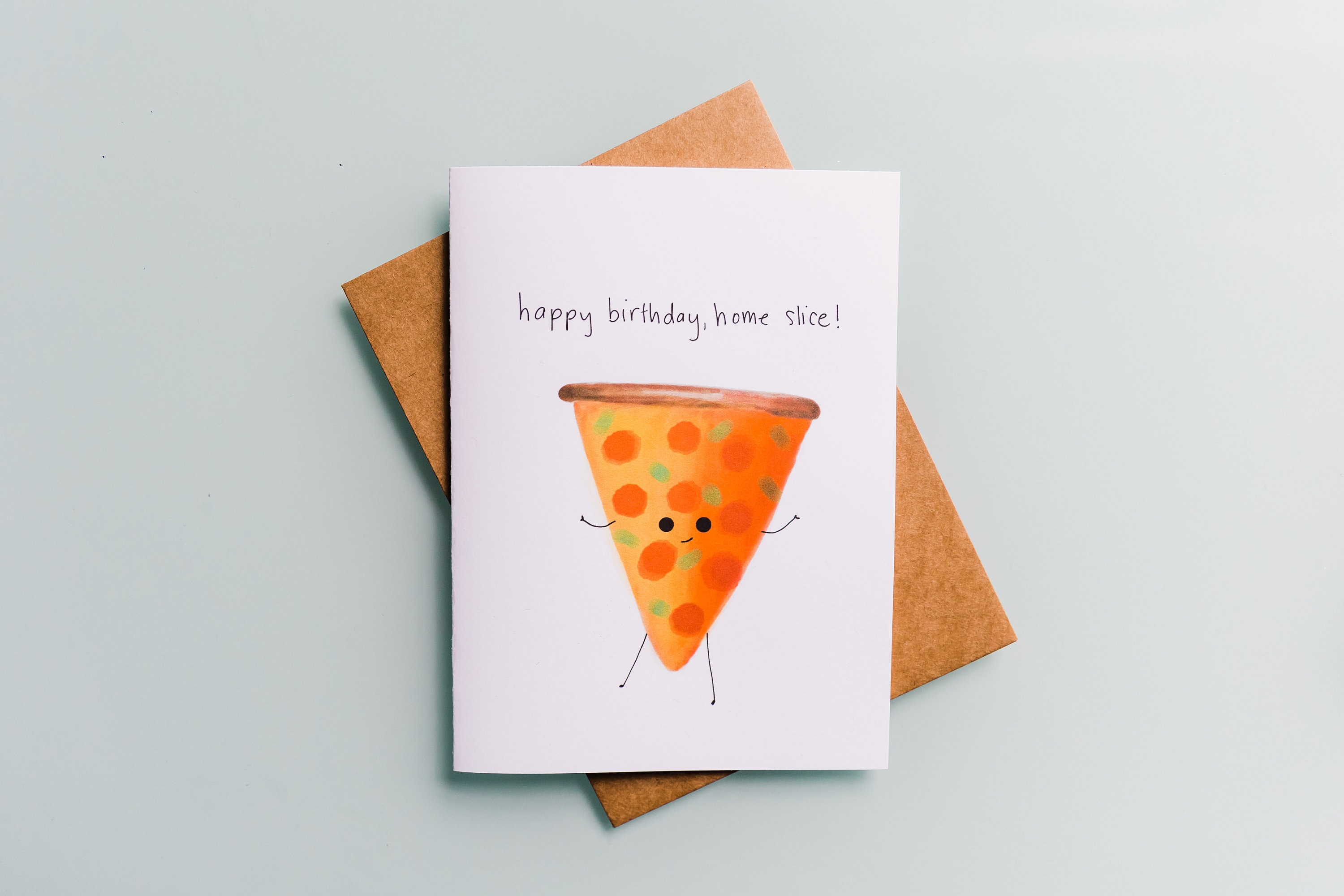 Pizza Pun Birthday Card - Food Pun - Happy Birthday Home SLICE! - Etsy