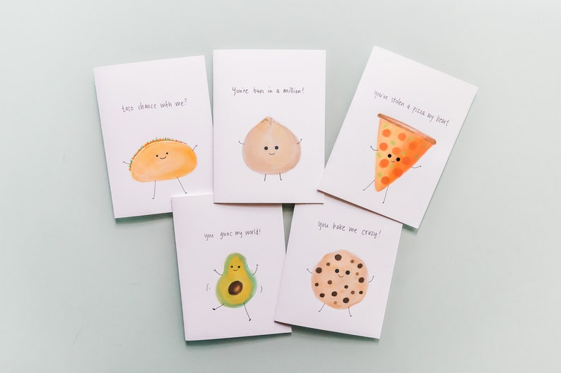 Foodie Pun Valentine's Day Greeting Cards / Love Cards - Etsy