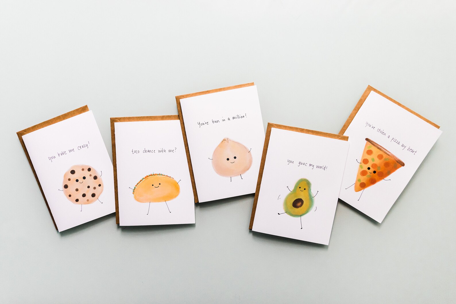 Foodie Pun Valentine's Day Greeting Cards / Love Cards - Pack of 5 - Etsy