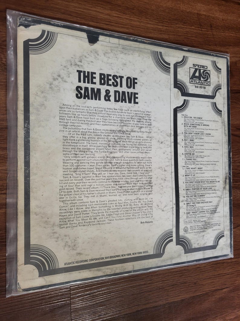The Best of Sam & Dave Vinyl Record - Etsy
