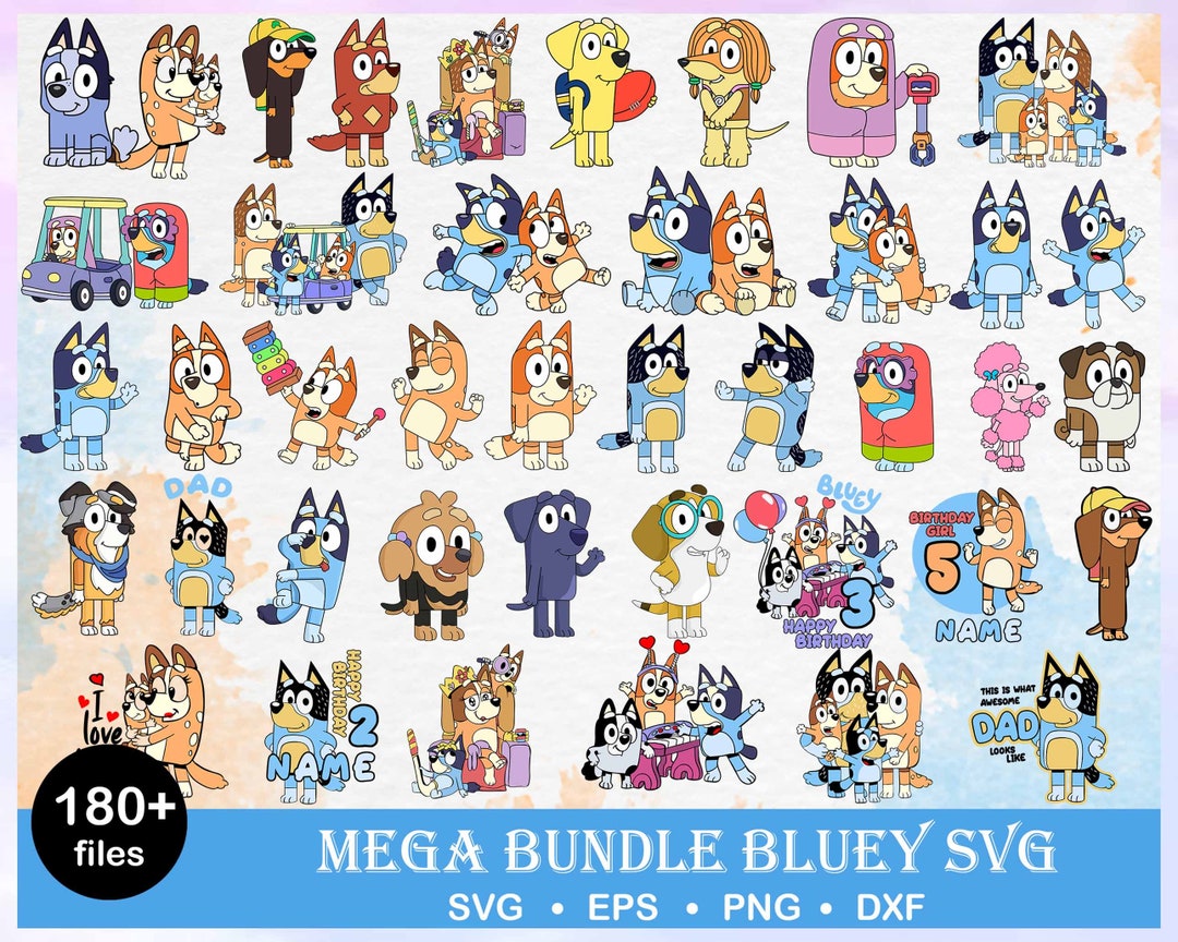 Bluey SVG Bundle, Bluey Cut Files for Cricut, Bluey Svg Clipart, Bluey ...