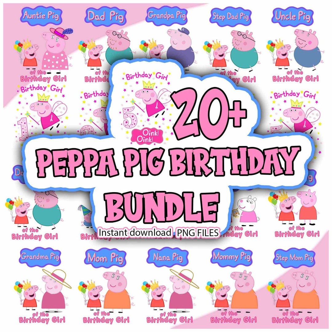 Peppa Pig SVG, Bundle Layered SVG, Layered and Instant Download, Svg ...