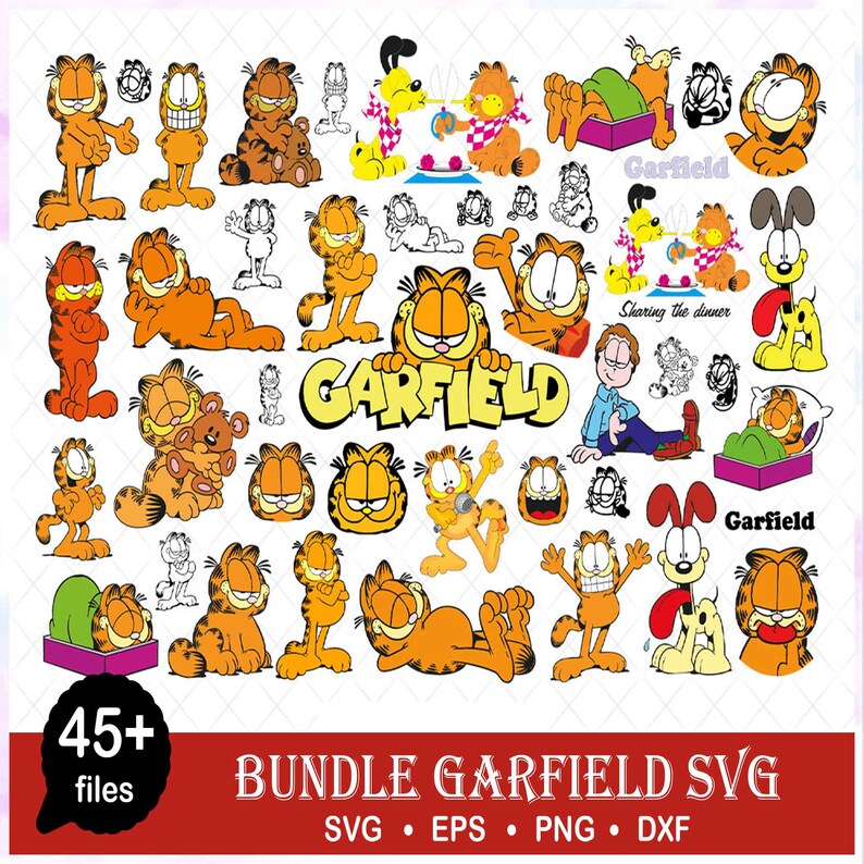High Quality Garfield PNG Cut File Mega Bundle, Garfield Vector Clip ...