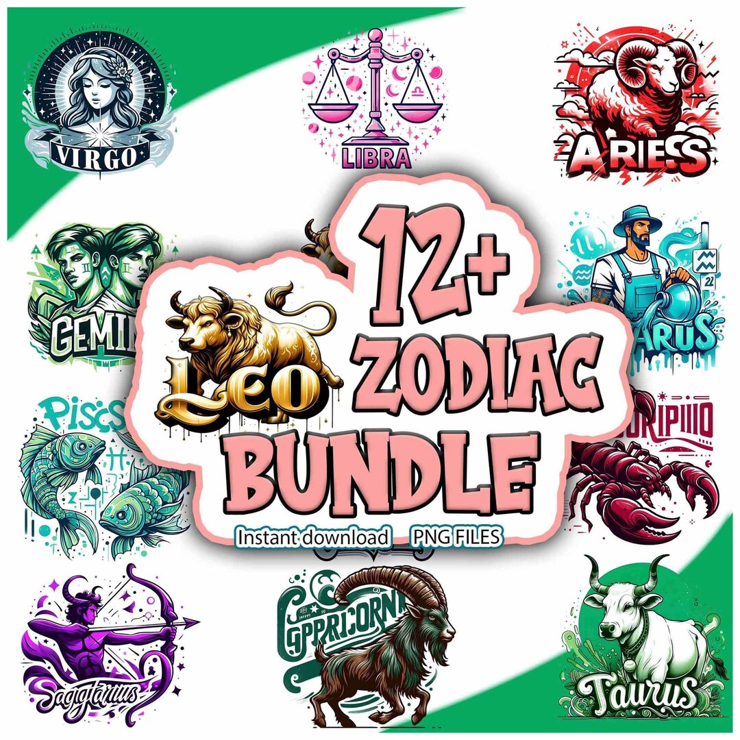 Zodiac Sign Clipart Bundle Zodiac PNG Images for Commercial Use ...