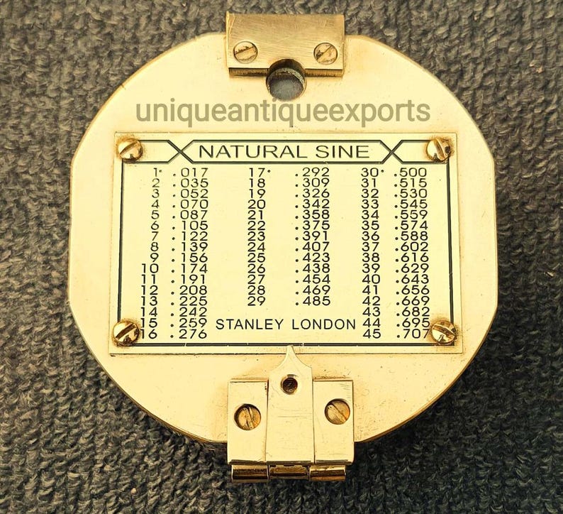 Vintage Natural Solid Brass Golden Sine Brunton Compass / Marine ...