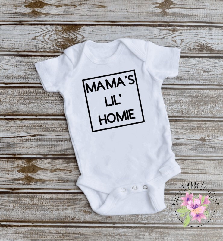 Mamas Lil Homie Baby Boy Onesie Little Homie Baby Bodysuit | Etsy
