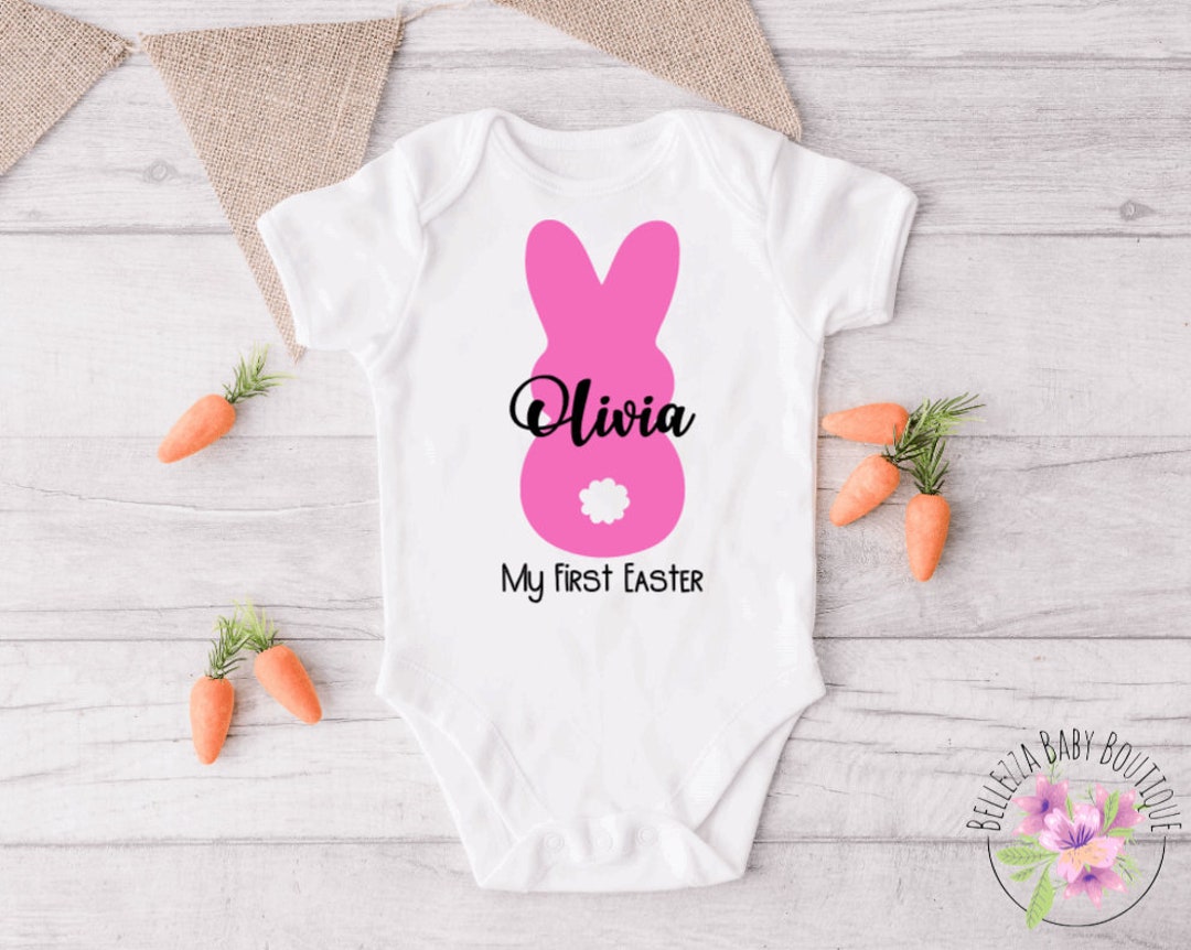 My First Easter Onesie, Personalized With Baby's Name, Pink or Blue ...