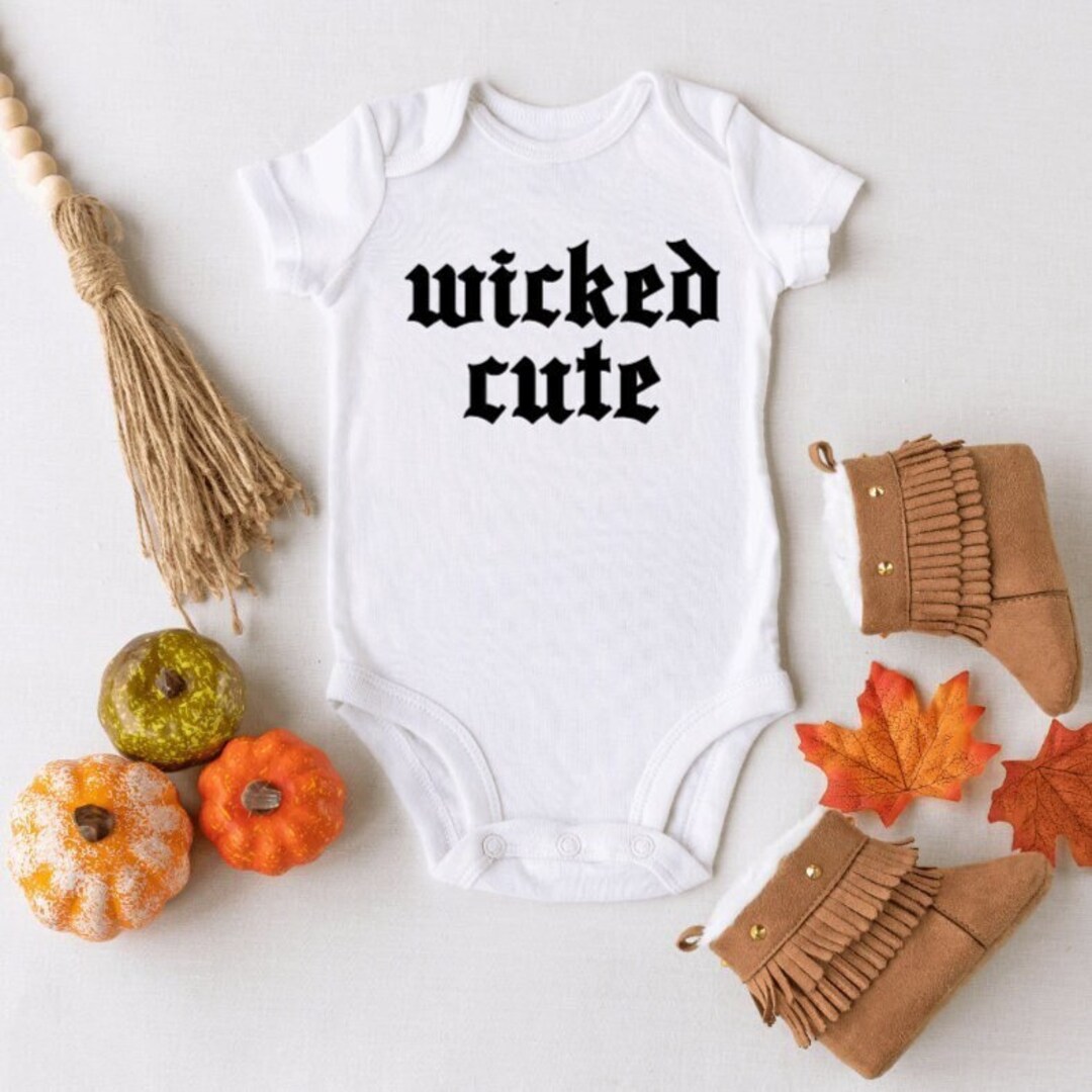 Wicked Cute Onesie, Halloween Baby Bodysuit, My First Halloween, Autumn ...