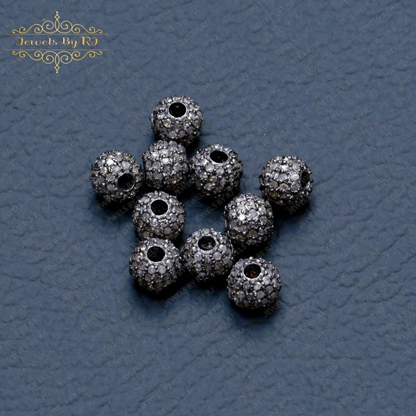 Pave Diamond Beads - Etsy