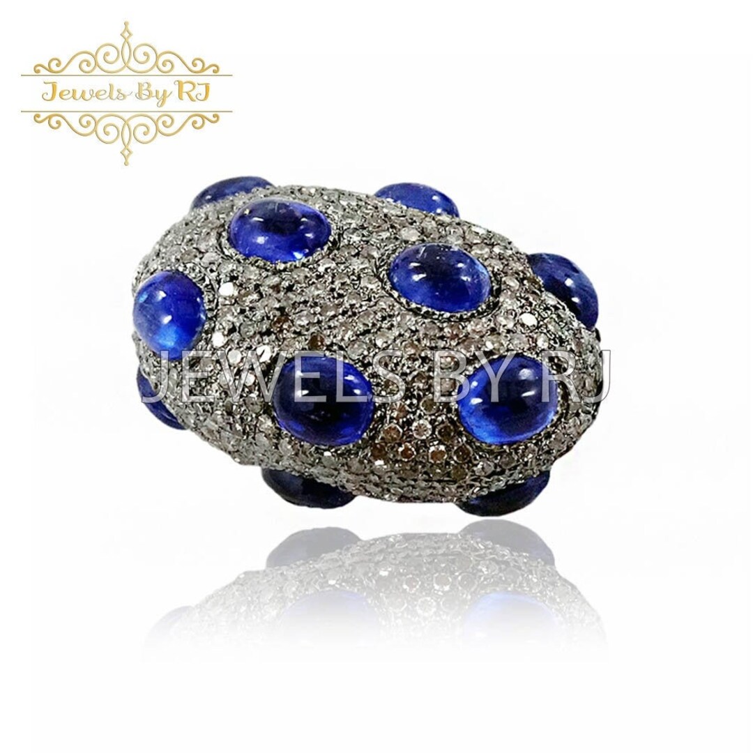 Pave Diamond Ball Bead / Spacers Design Pave Diamond 925 Sterling ...