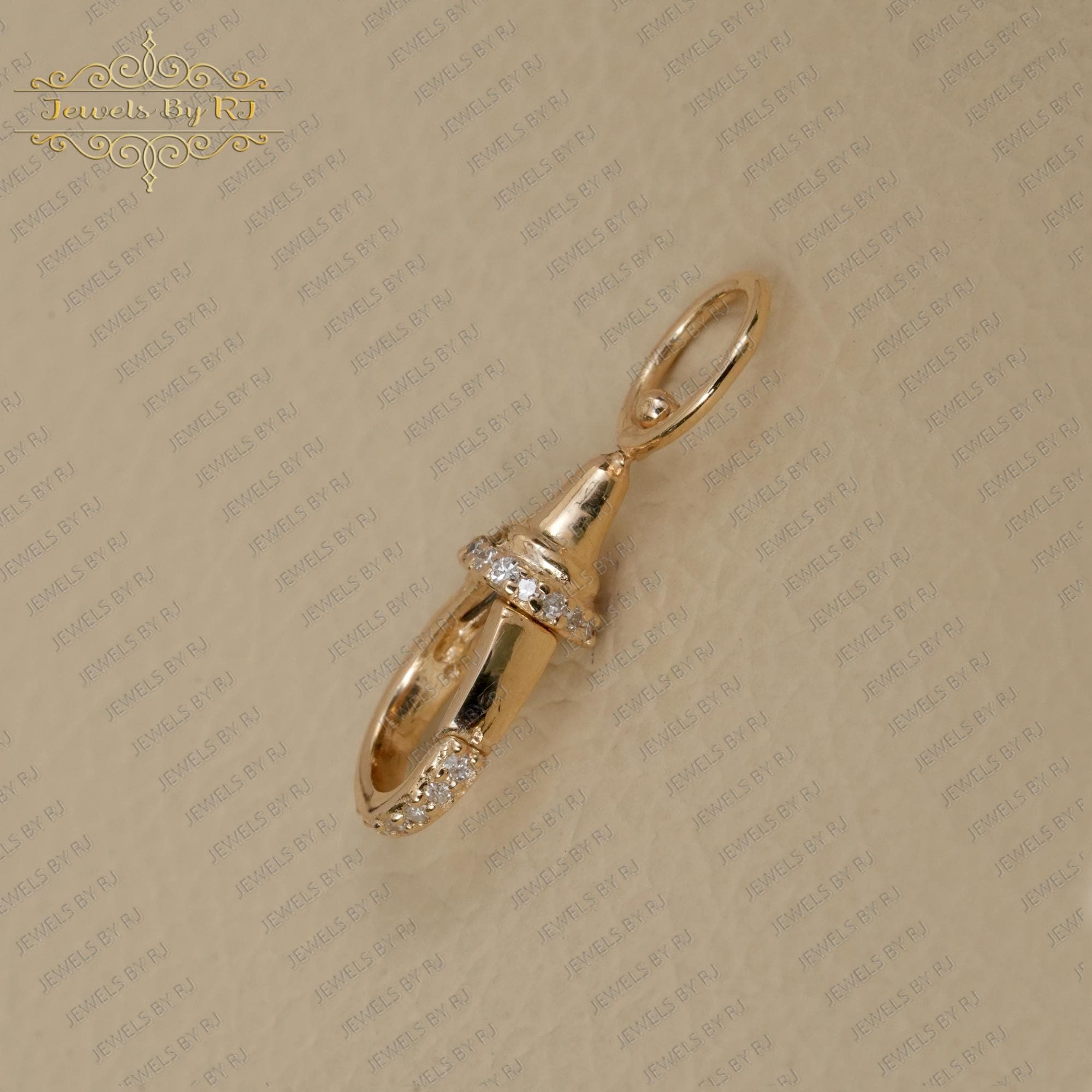 Gold Enhancer Lock, 14K Solid Yellow Gold Carabin Clasp, Solid Gold ...