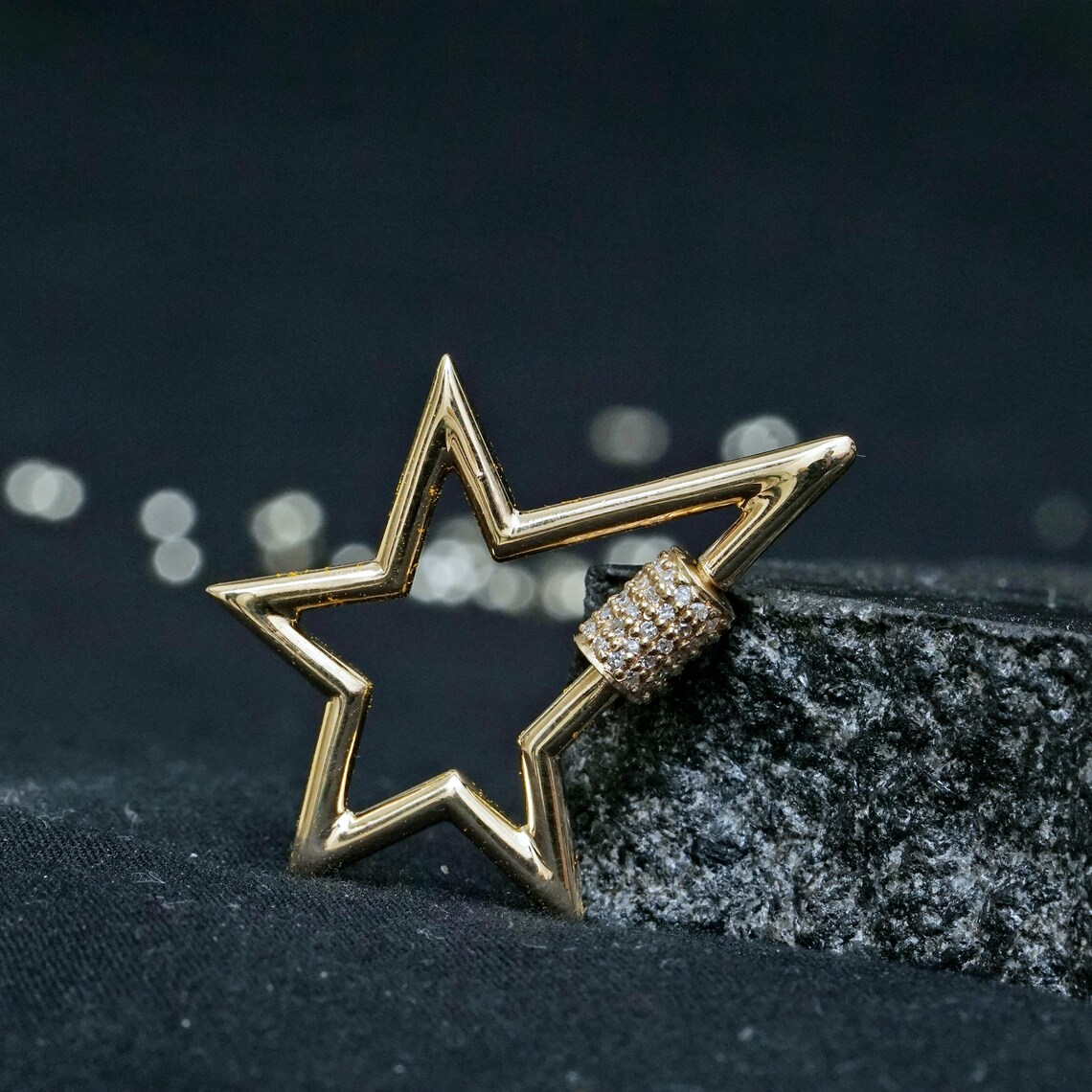 Diamond Gold Clasp Pave Diamond Clasp 14K Solid Gold Clasp | Etsy