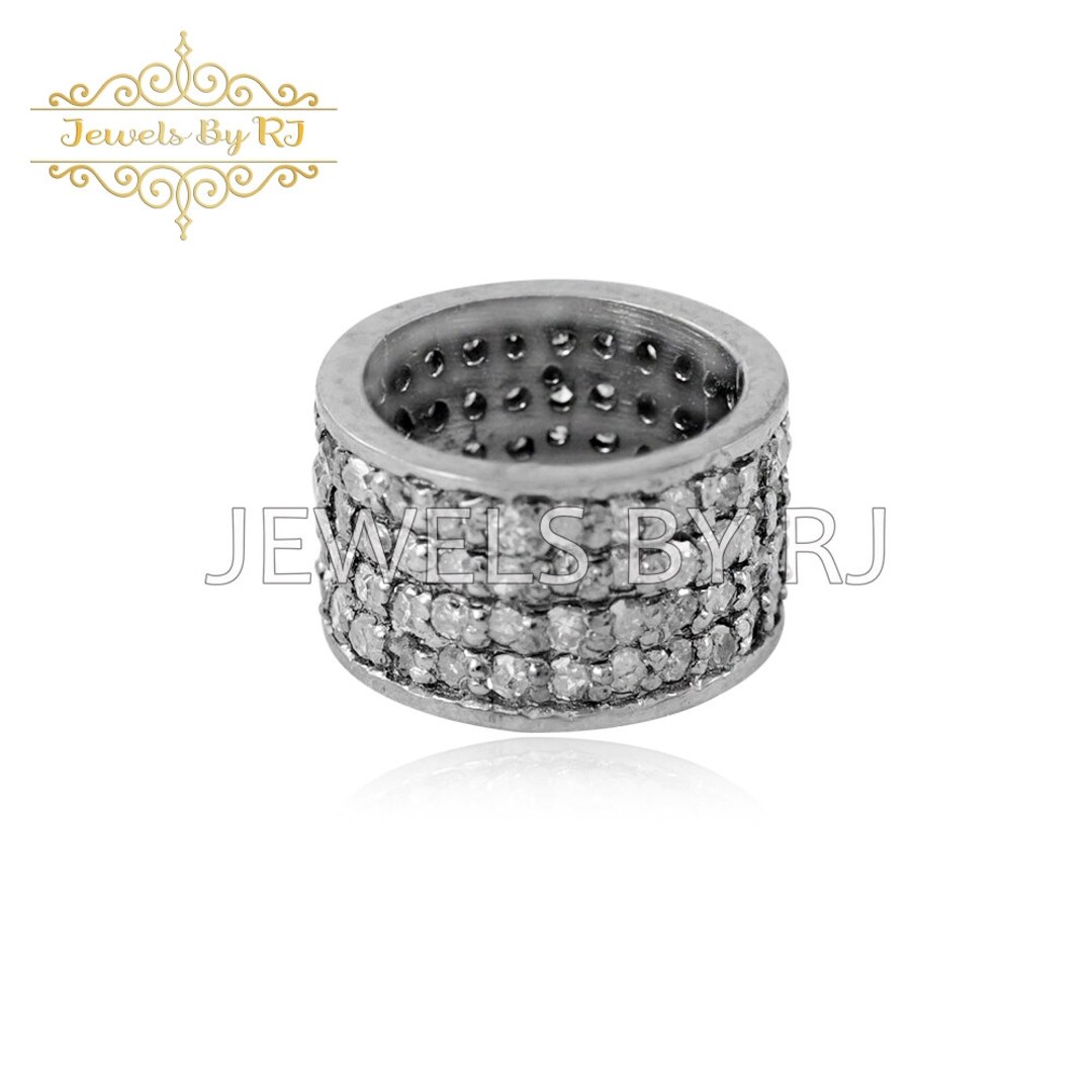 Pave Diamond 925 Silver 4-line Spacer Bead - Etsy