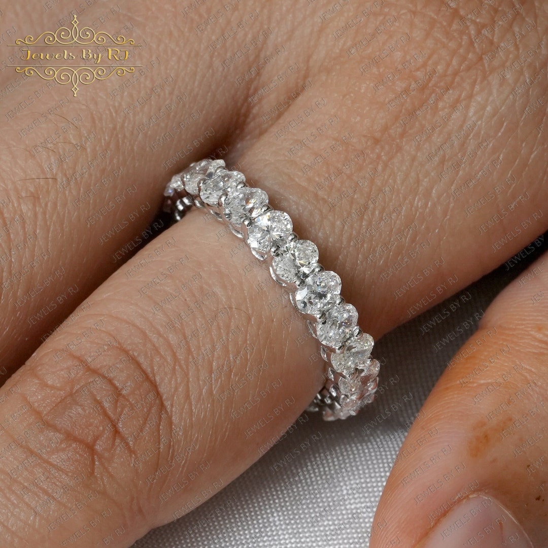 14K Solid White Gold Pie Cut Diamond Ring Band, Pie Cut Diamond Ring ...