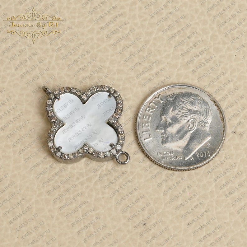 Pave Diamond MOP Connector MOP Connector Silver Diamond - Etsy
