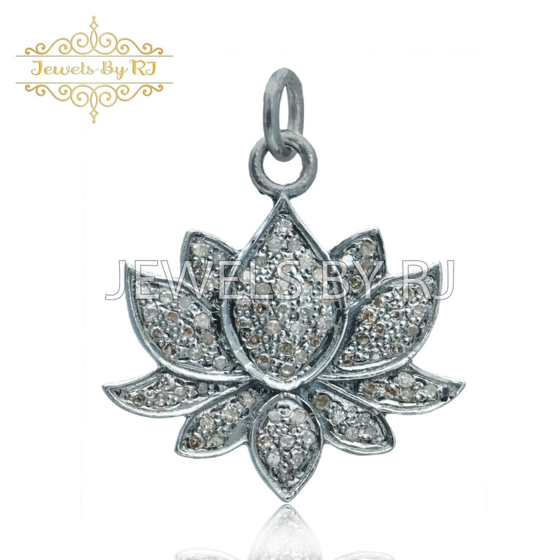 Diamond Lotus Pendant 925 Silver Diamond Lotus Pendant | Etsy