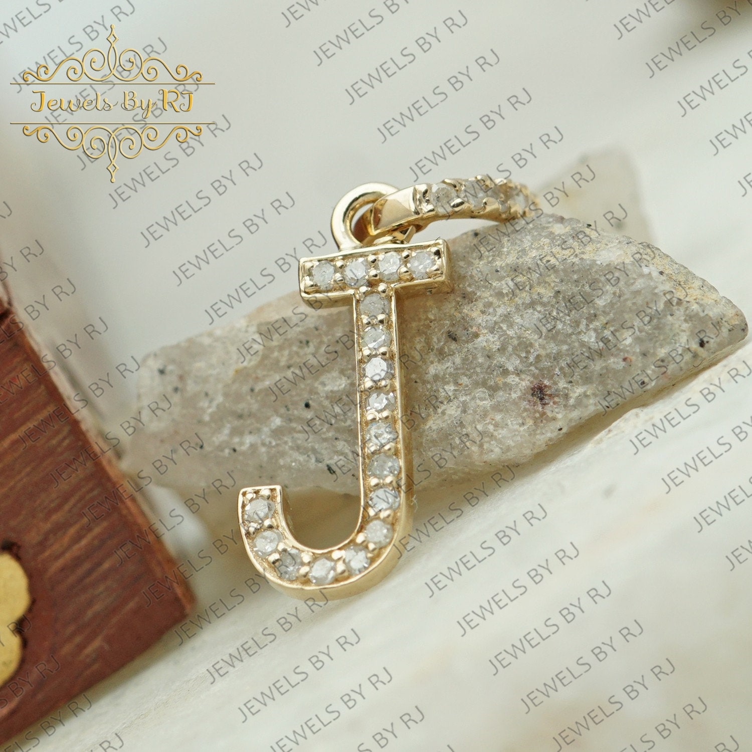 925 Silver Gold Plated J Initial Pendant 14K Solid Gold - Etsy