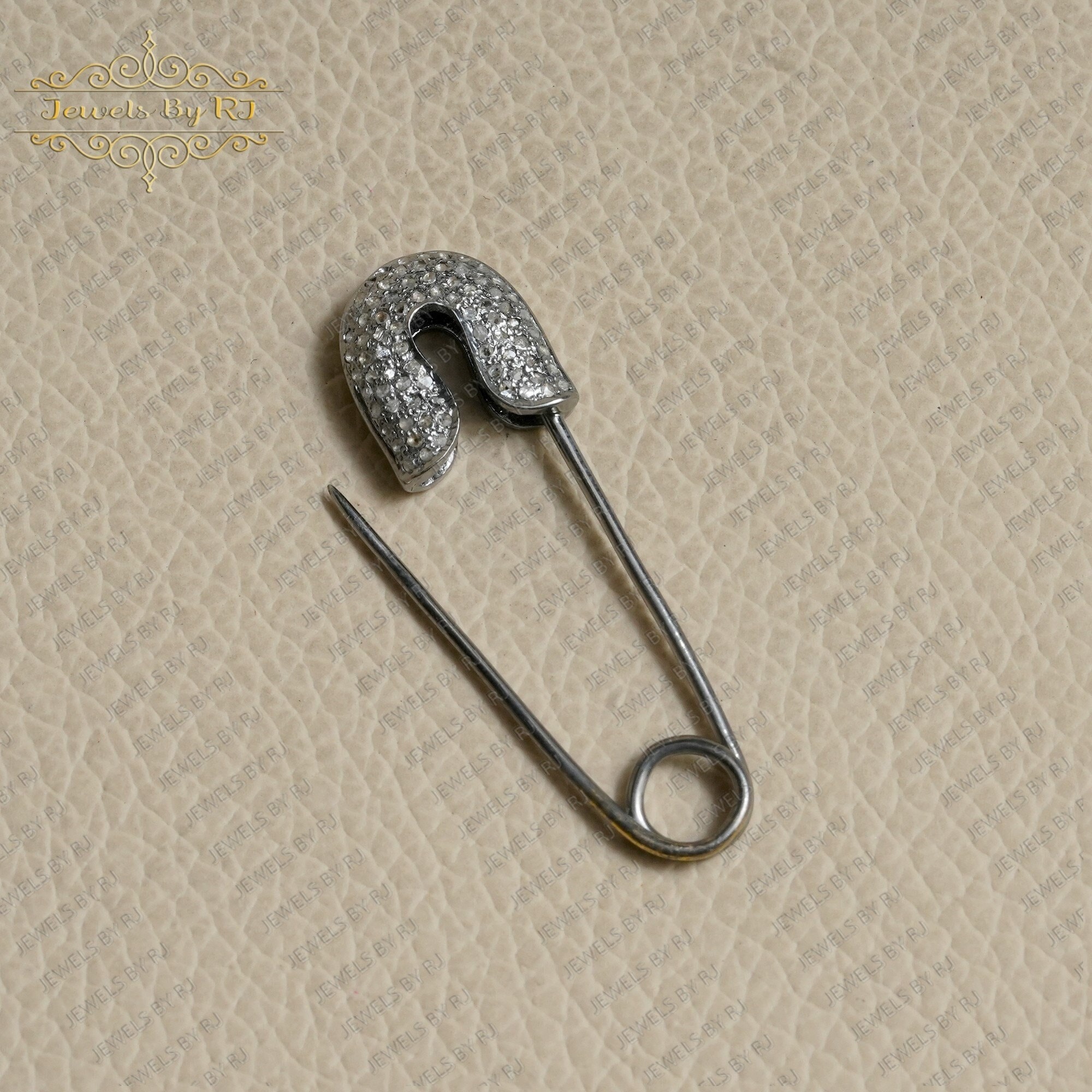 Pave Diamond Sterling Silver Safety Pin Pendant - Etsy