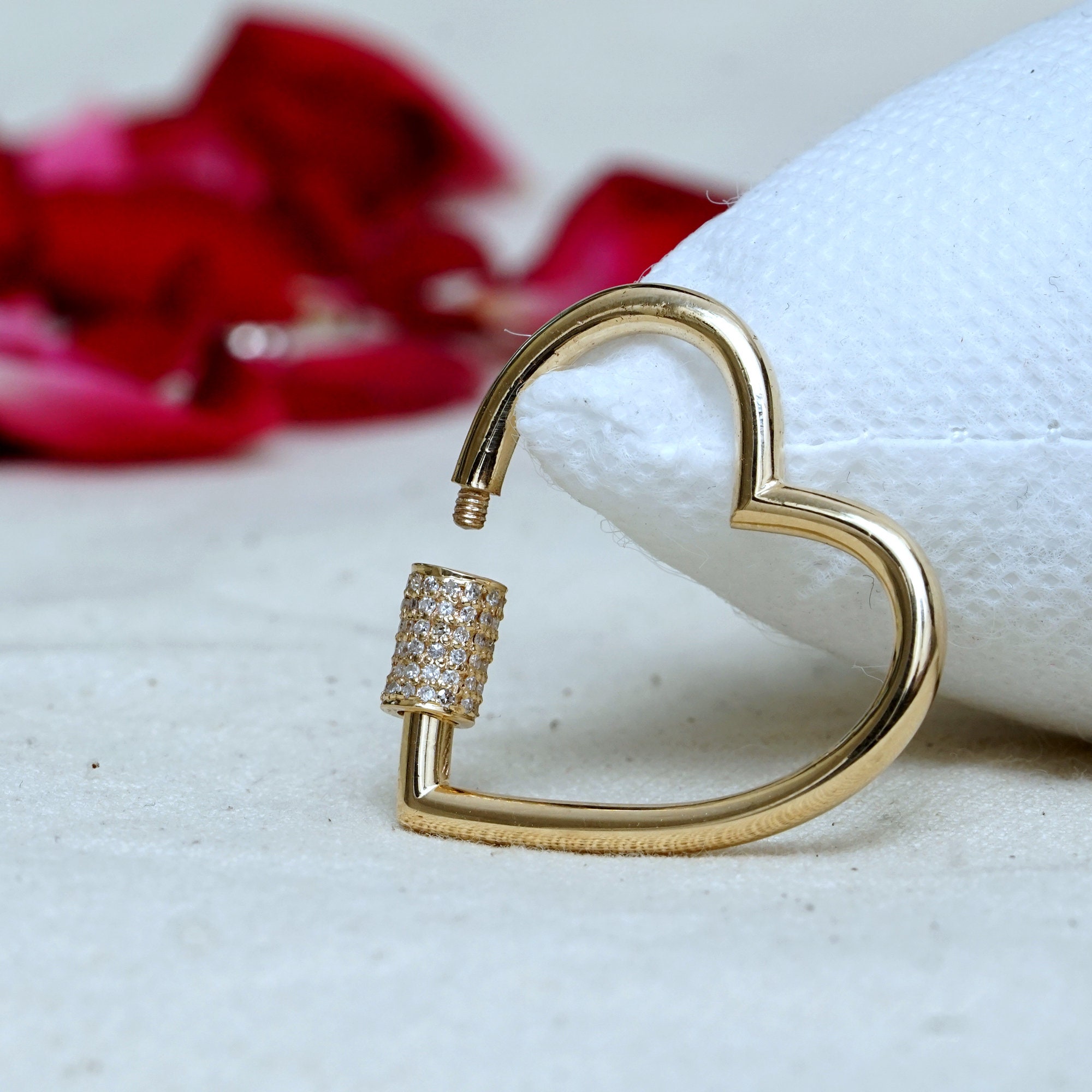 Diamond Gold Clasp Pave Diamond Clasp 14K Solid Gold Clasp | Etsy