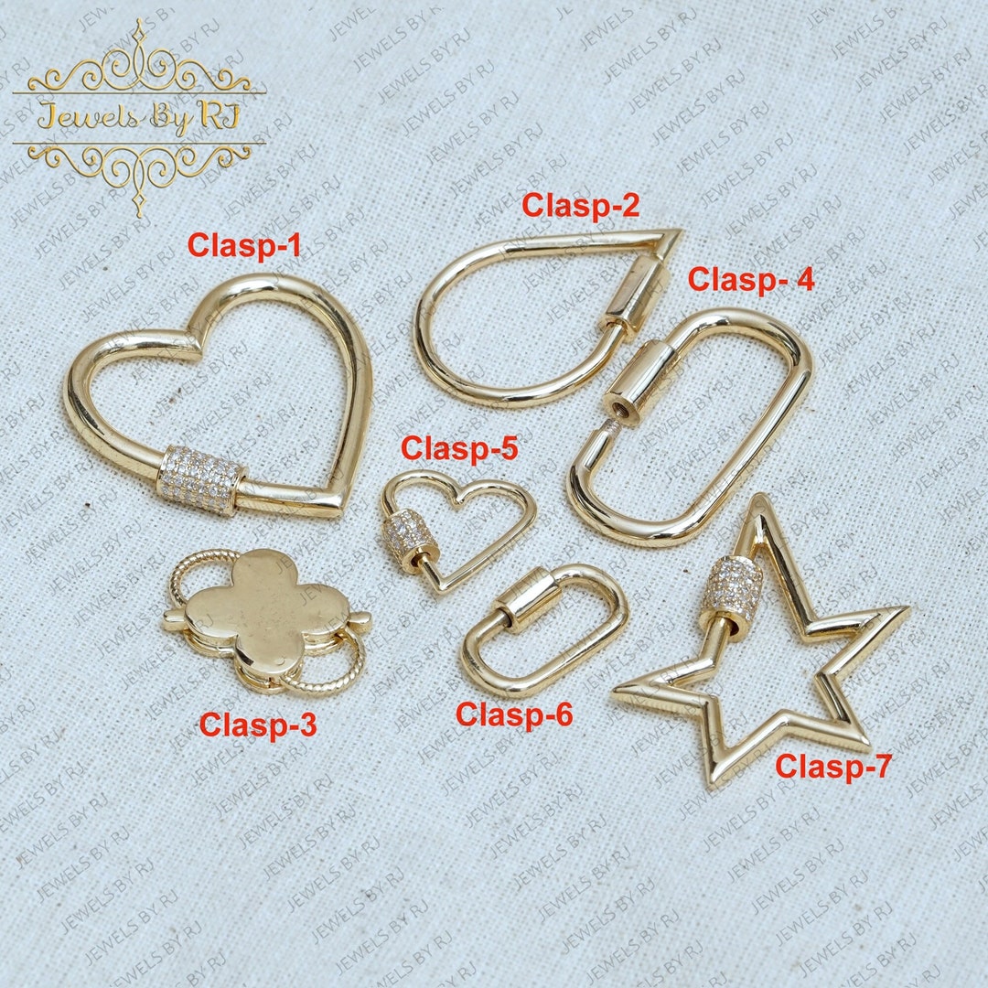 Diamond Gold Clasp, Pave Diamond Clasp, 14K Solid Gold Clasp, Diamond ...