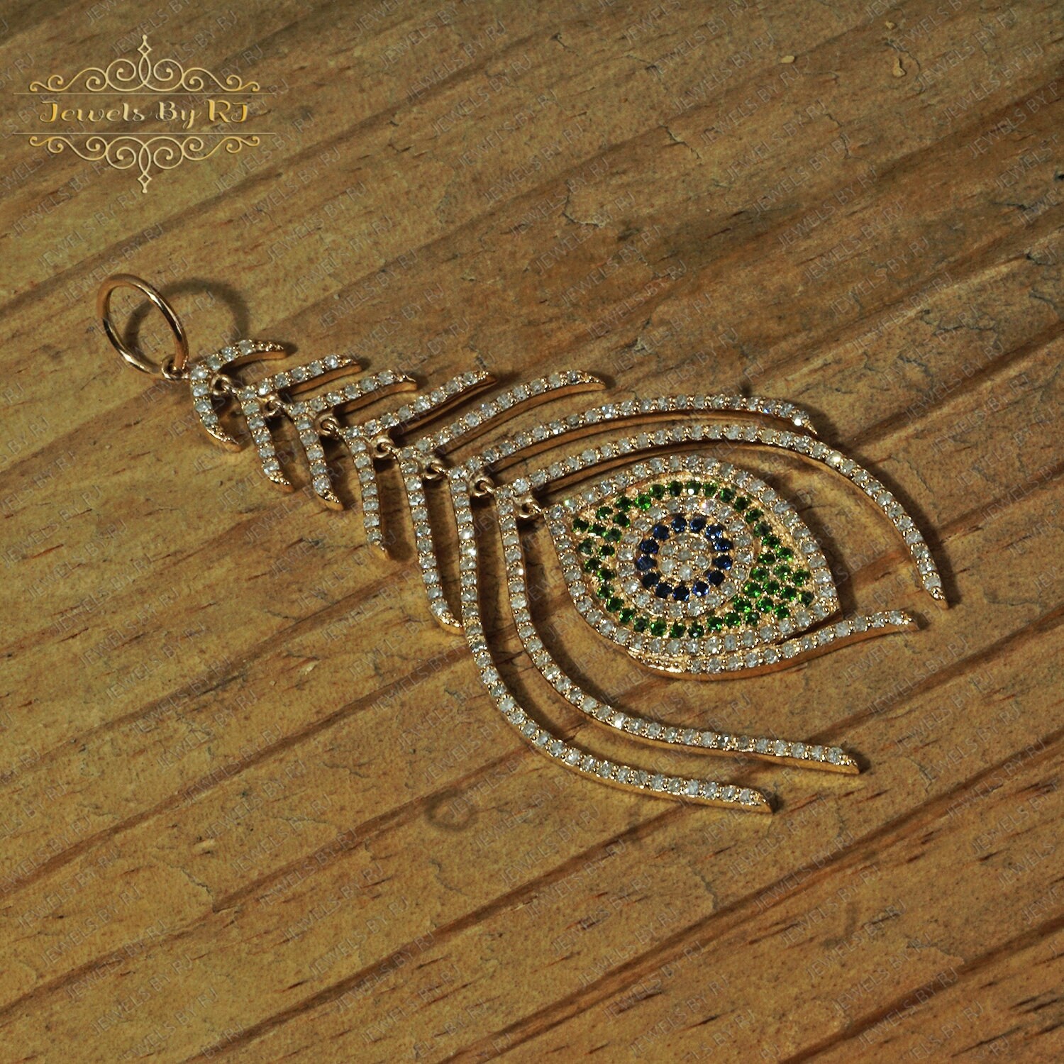 14K Gold Diamond Feather Pendant Feather & Wings Shape Gold - Etsy