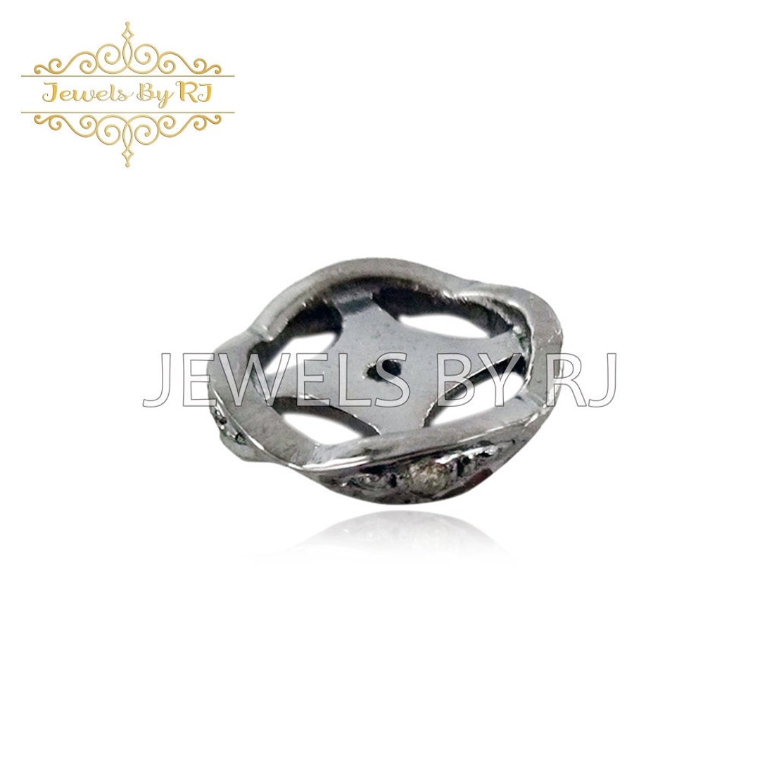 Pave Diamond Spacer, Diamond Spacer, Silver Diamond Spacer, 8x2mm ...