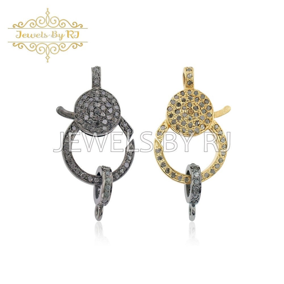 Buy 925 Silver Diamond Clasp, Pave Diamond Clasp, 925 Silver Pave ...