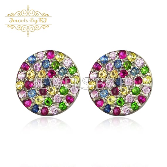 Multi stone stud earrings store
