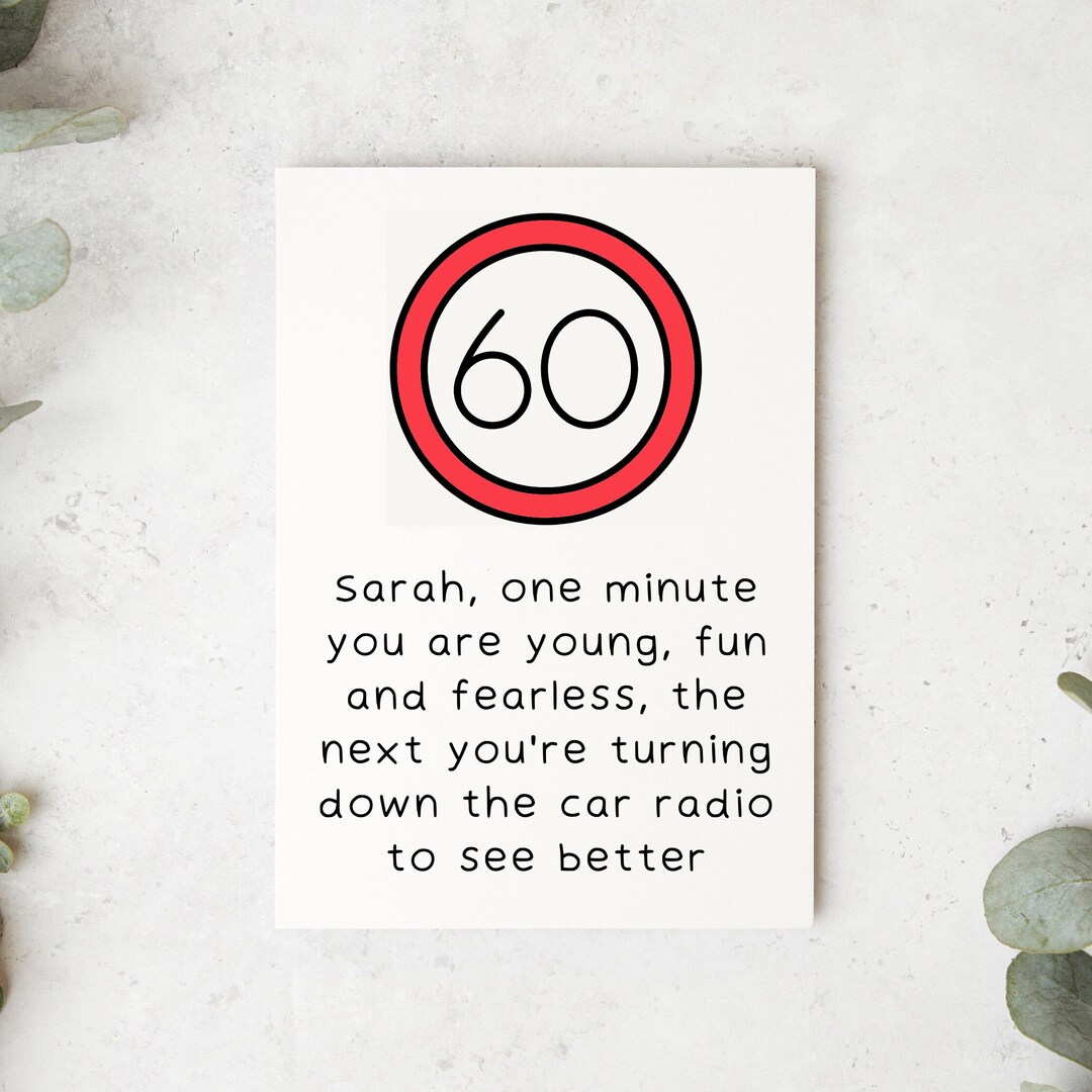 Personalised Funny 60th Birthday Card - Etsy
