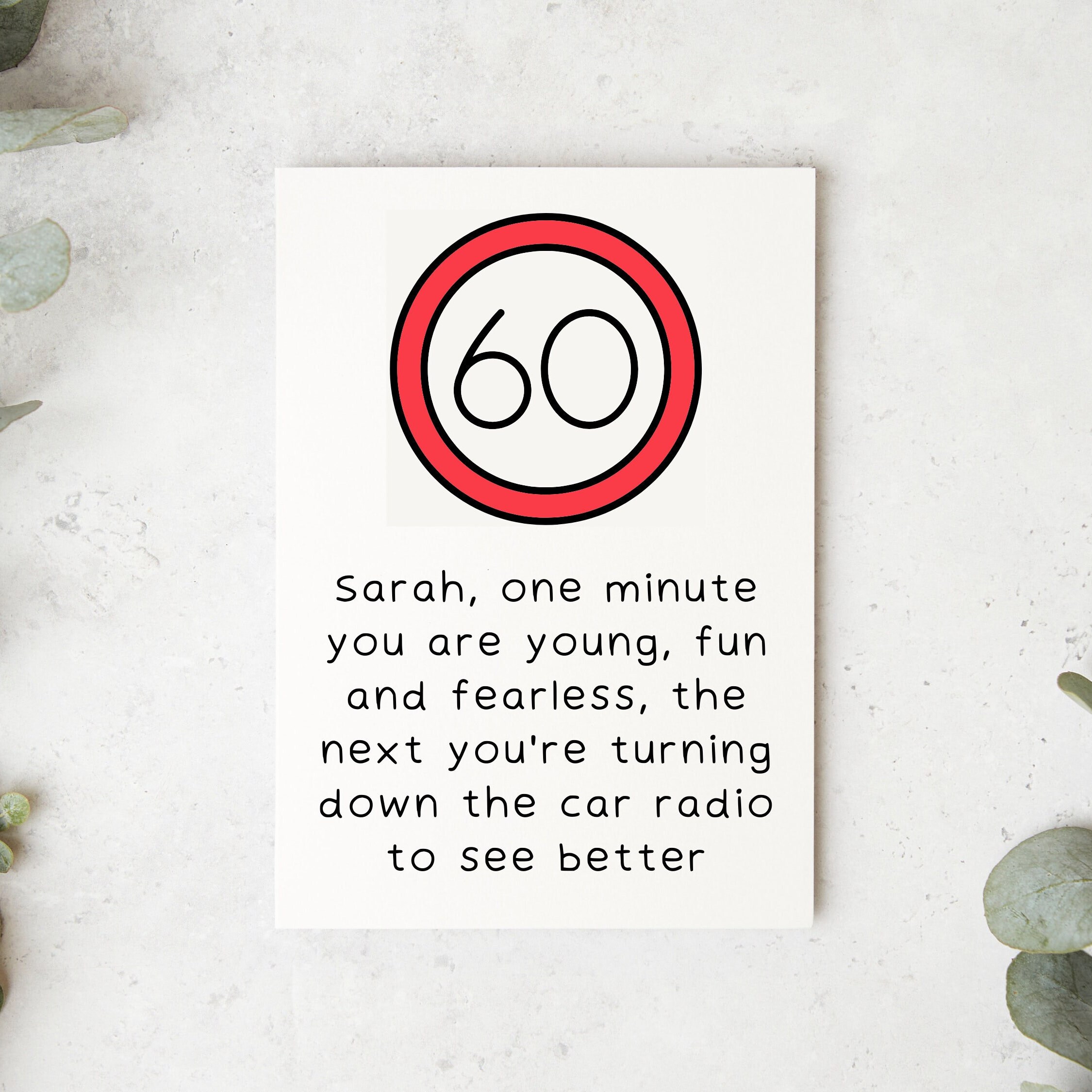 Personalised Funny 60th Birthday Card Etsy 7084