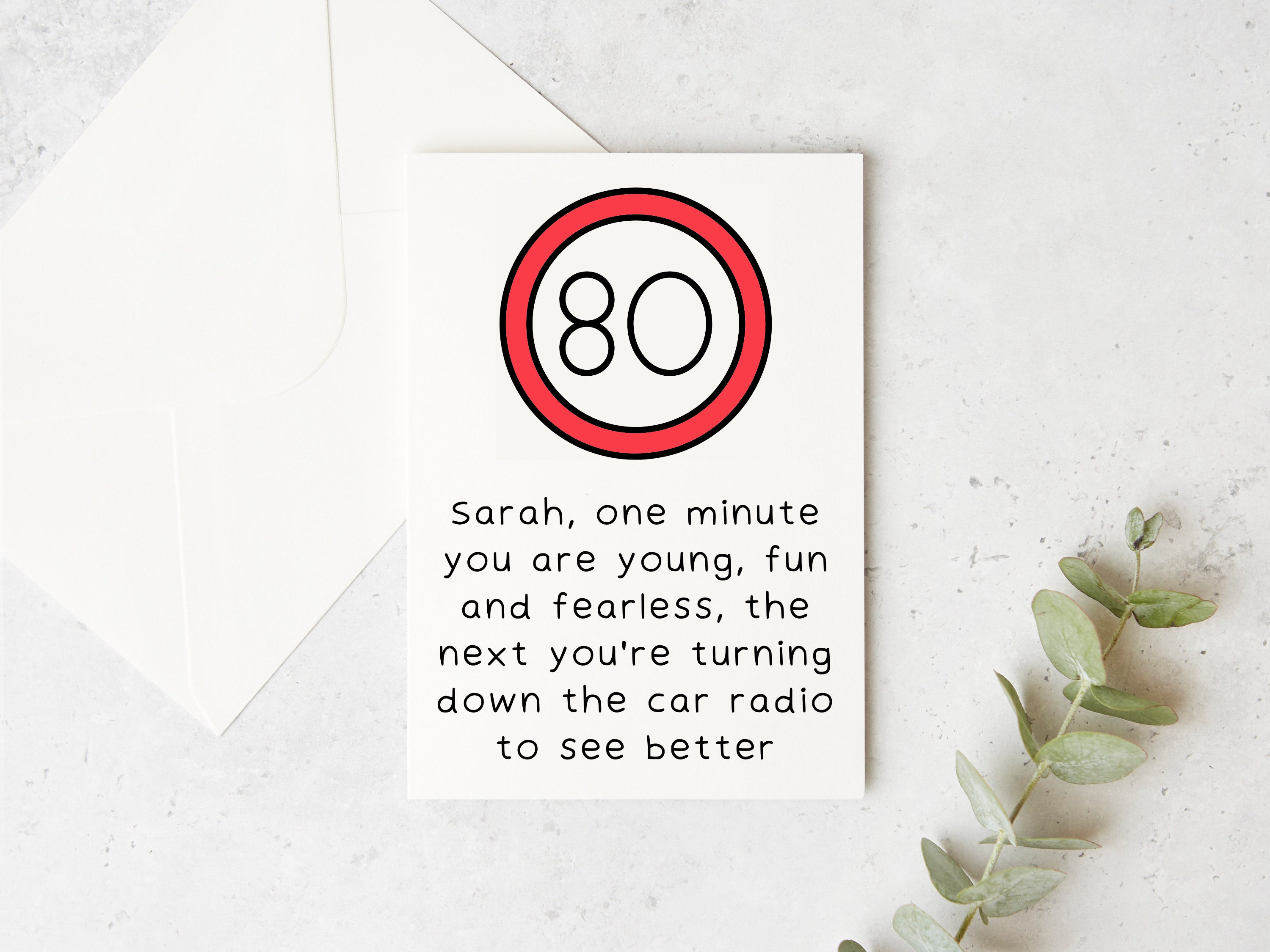 Personalised Funny 80th Birthday Card - Etsy
