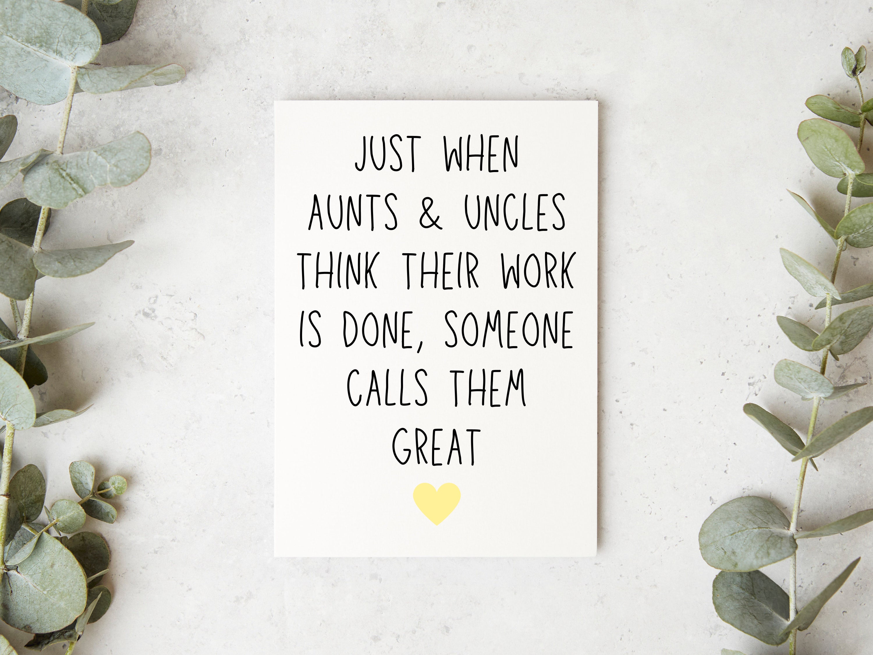 Great Aunt and Uncle Baby Announcement Card Pregnancy Announcement Card ...