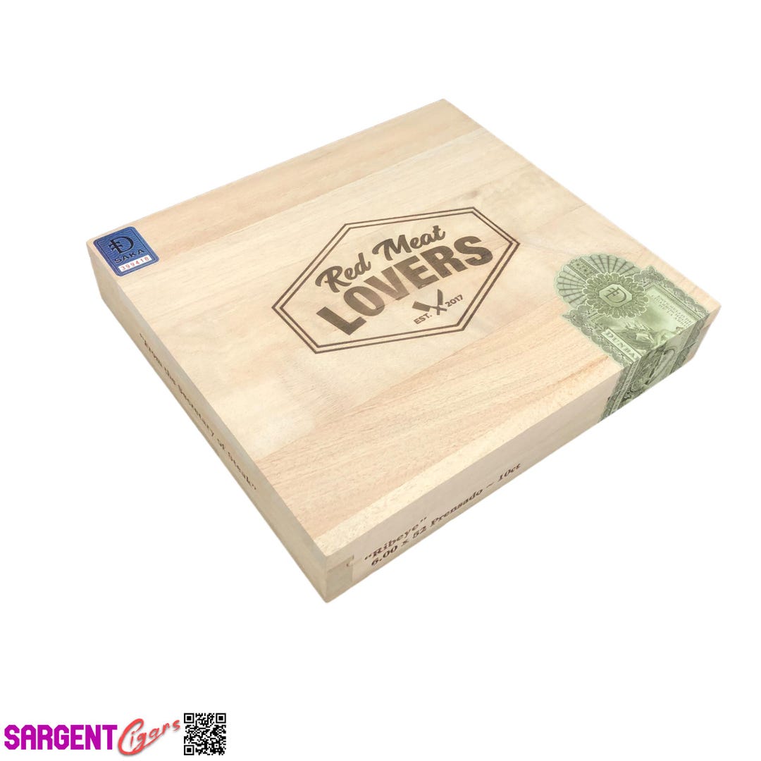 Dunbarton Red Meat Lovers Ribeye Empty Wooden Cigar Box 9.75x8.75x1.75 ...