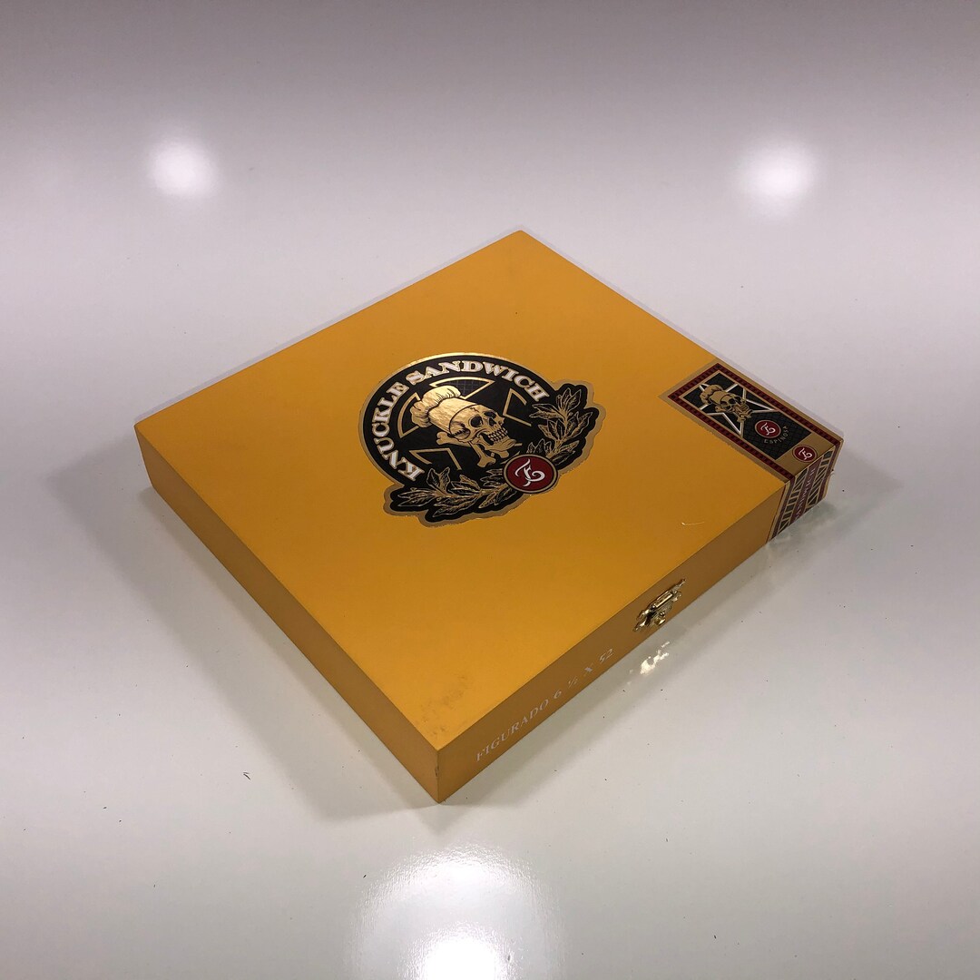 Guy Fieri Knuckle Sandwich Figurado Empty Wooden Cigar Box 8.25x7.5x1.5 ...