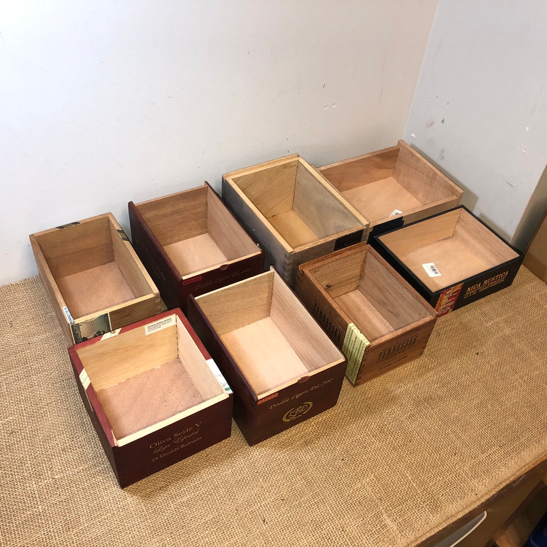 Lot of 8 Empty Wooden Cigar Boxes 33 - Etsy