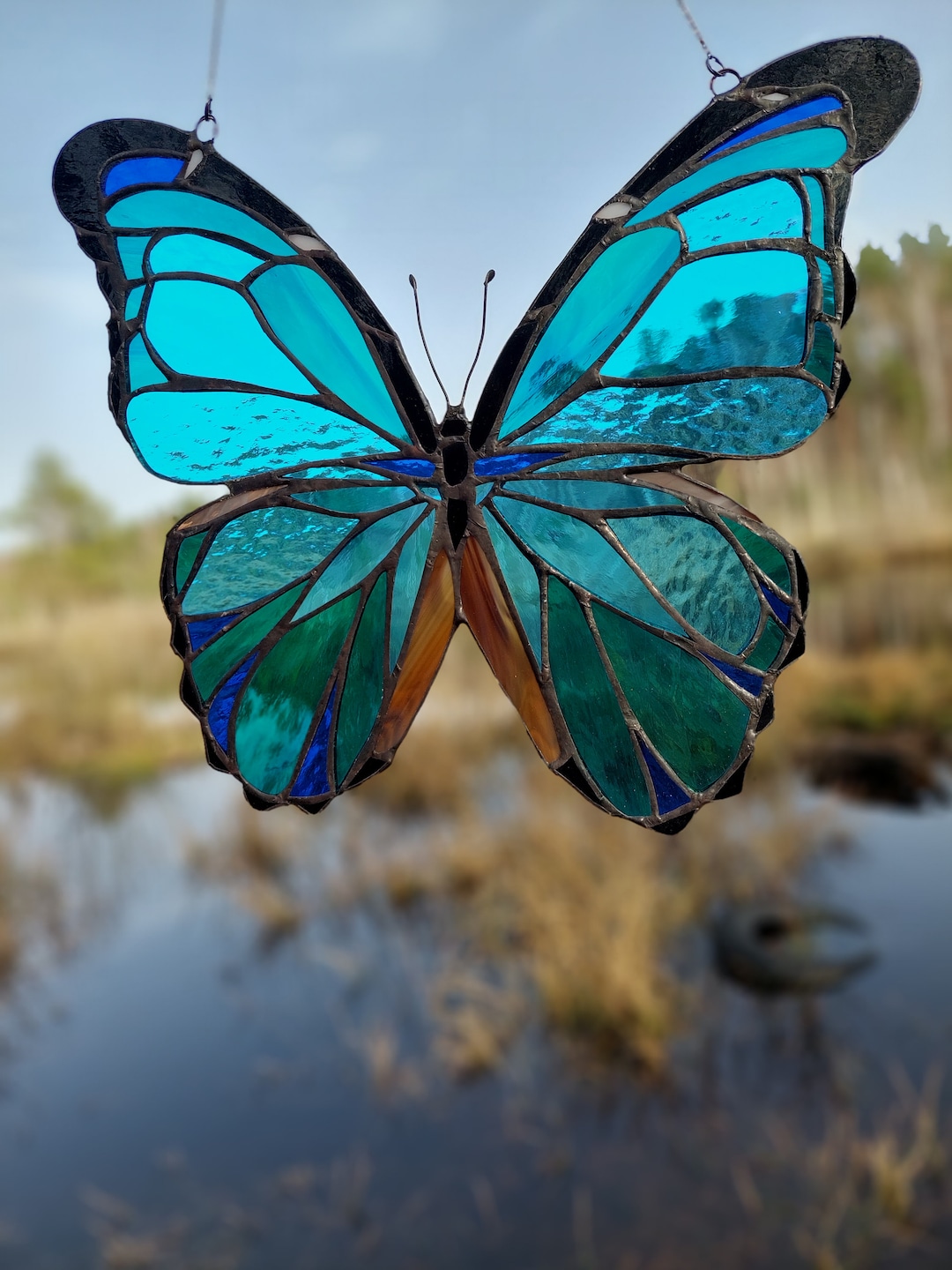 Stained Glass Blue Butterfly 2026 | Handmade Glass Design | Homemade ...