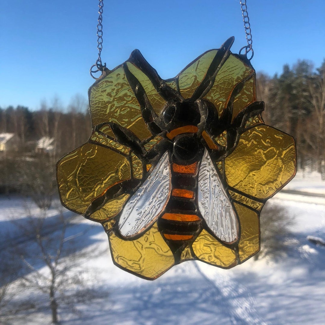 Stained Glass Bee Suncatcher - Etsy