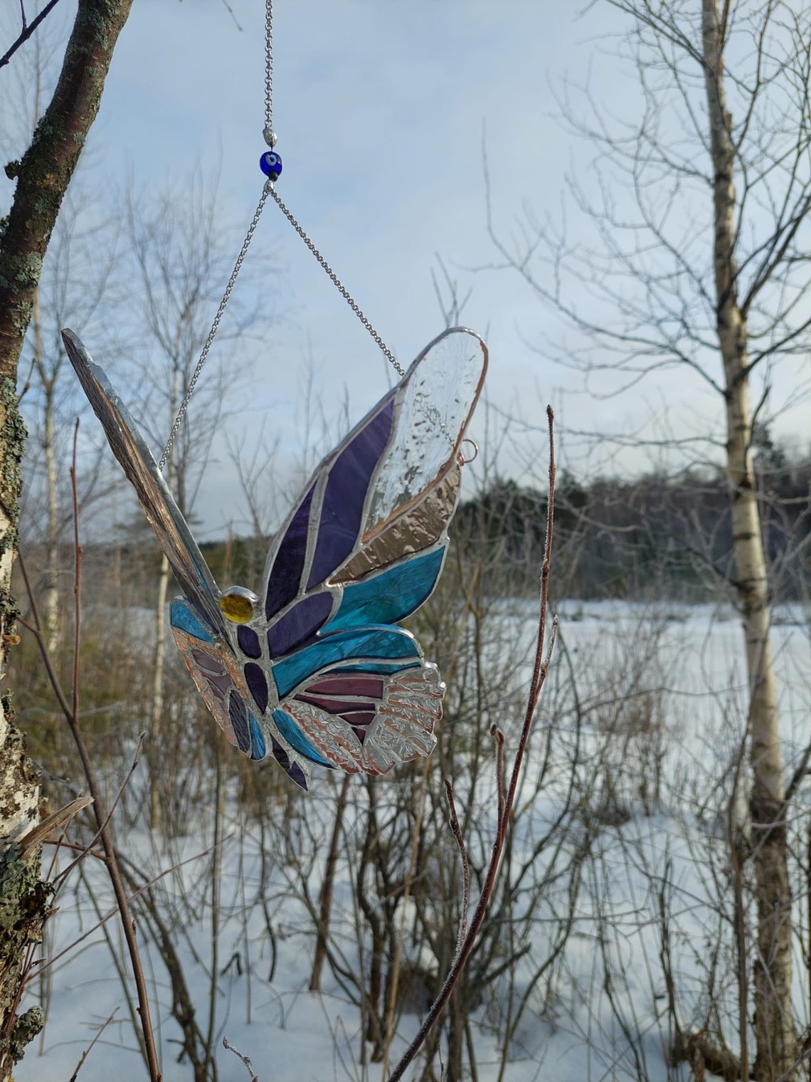 Flying Butterfly Stained Glass Nevertheless Window - Etsy