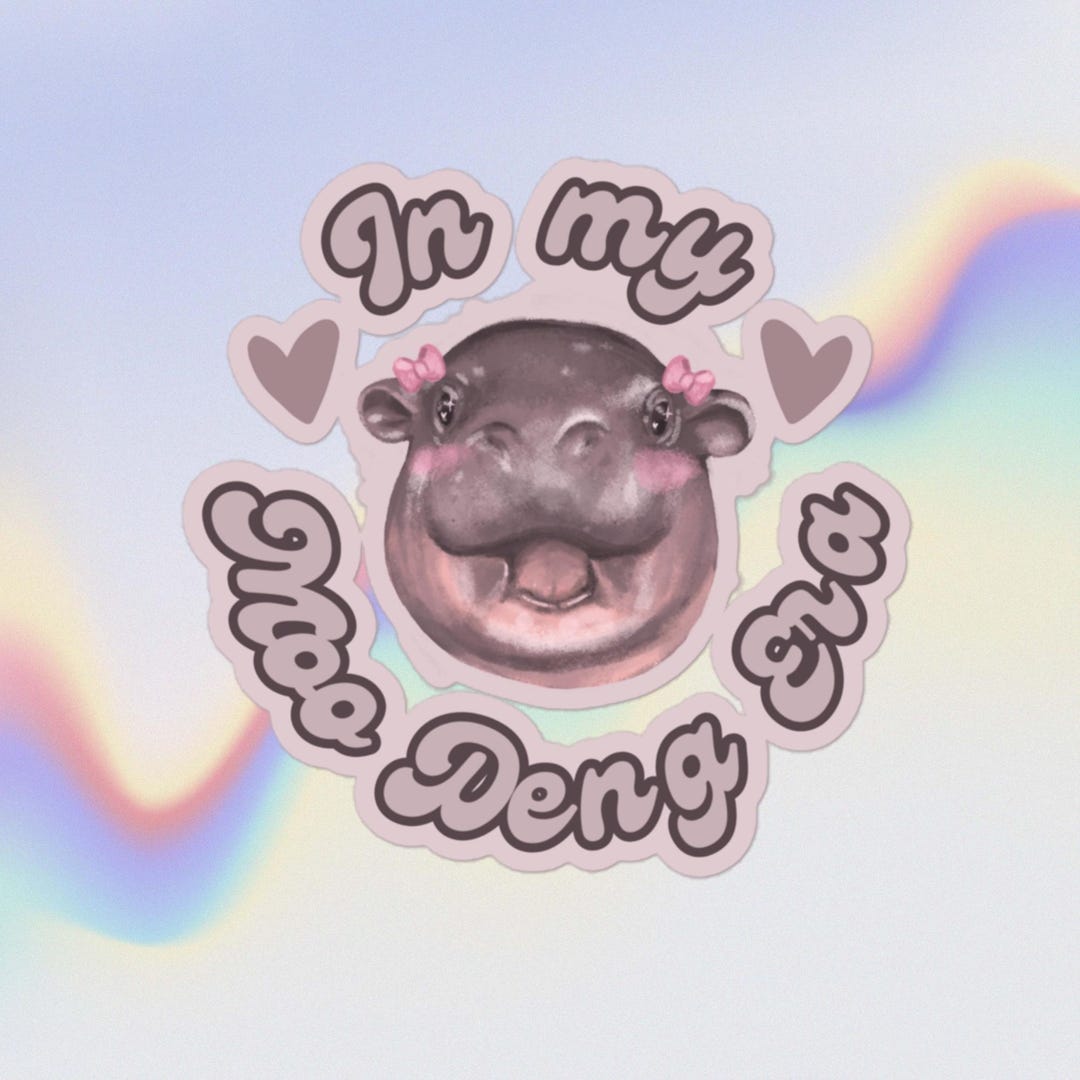 In My Moo Deng Era Sticker, Moo Deng Hippo Sticker - Etsy