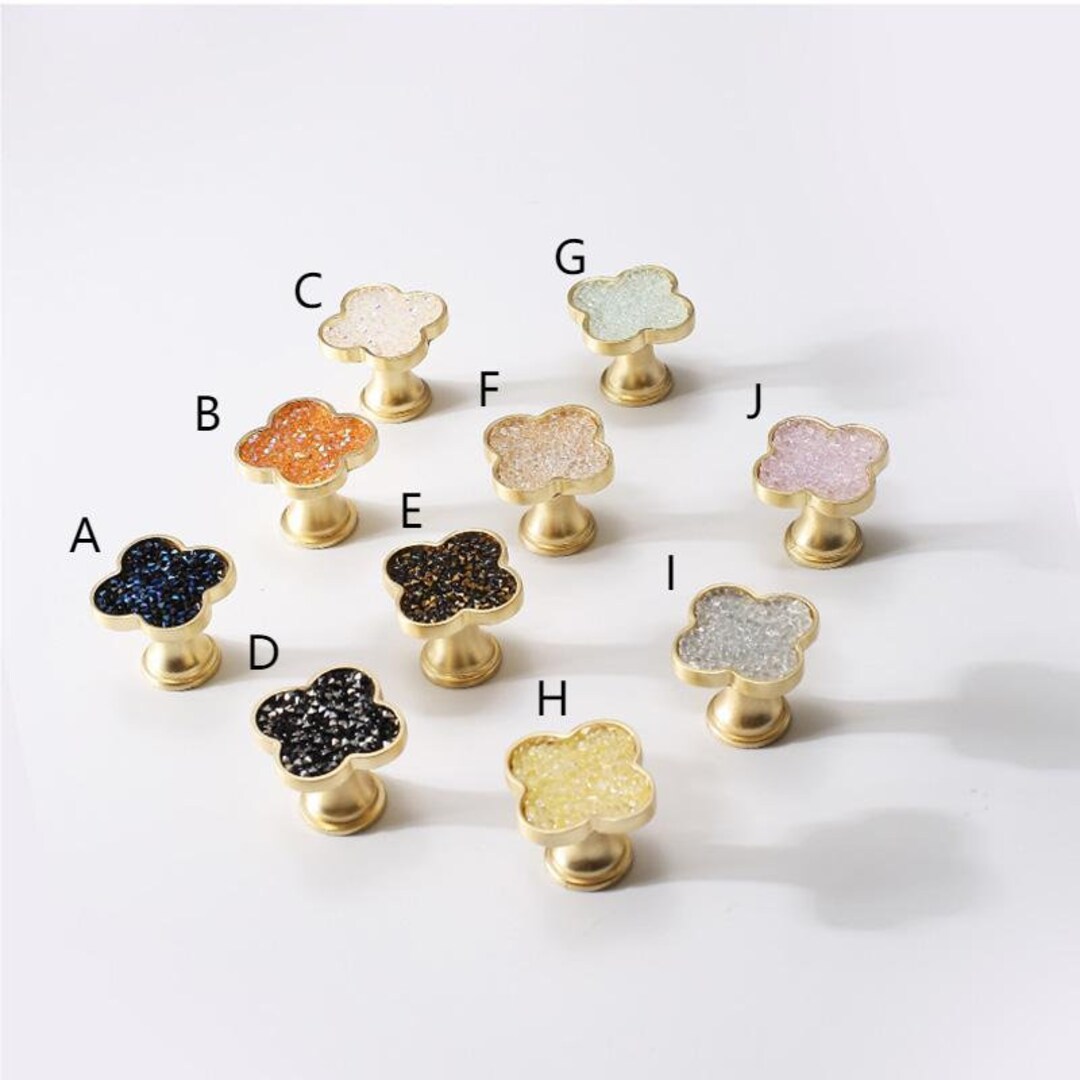 Four-leaf Clover Knob Brass Creative Handle Kitchen Cabinet Hardware ...