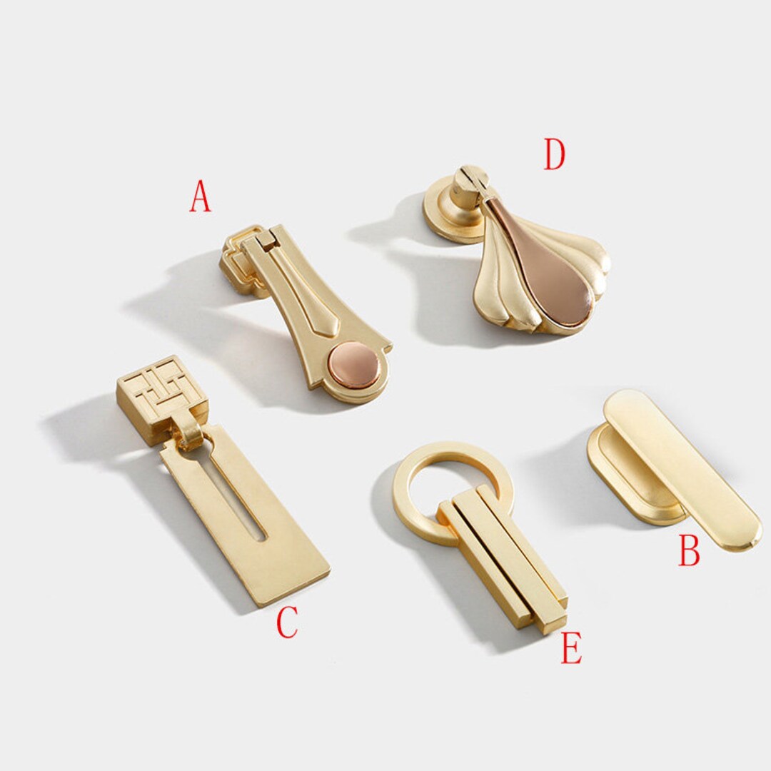 Brass Drop Pull Knob Gold Cabinet Door Knobs Wardrobe Knob Brass Drop ...