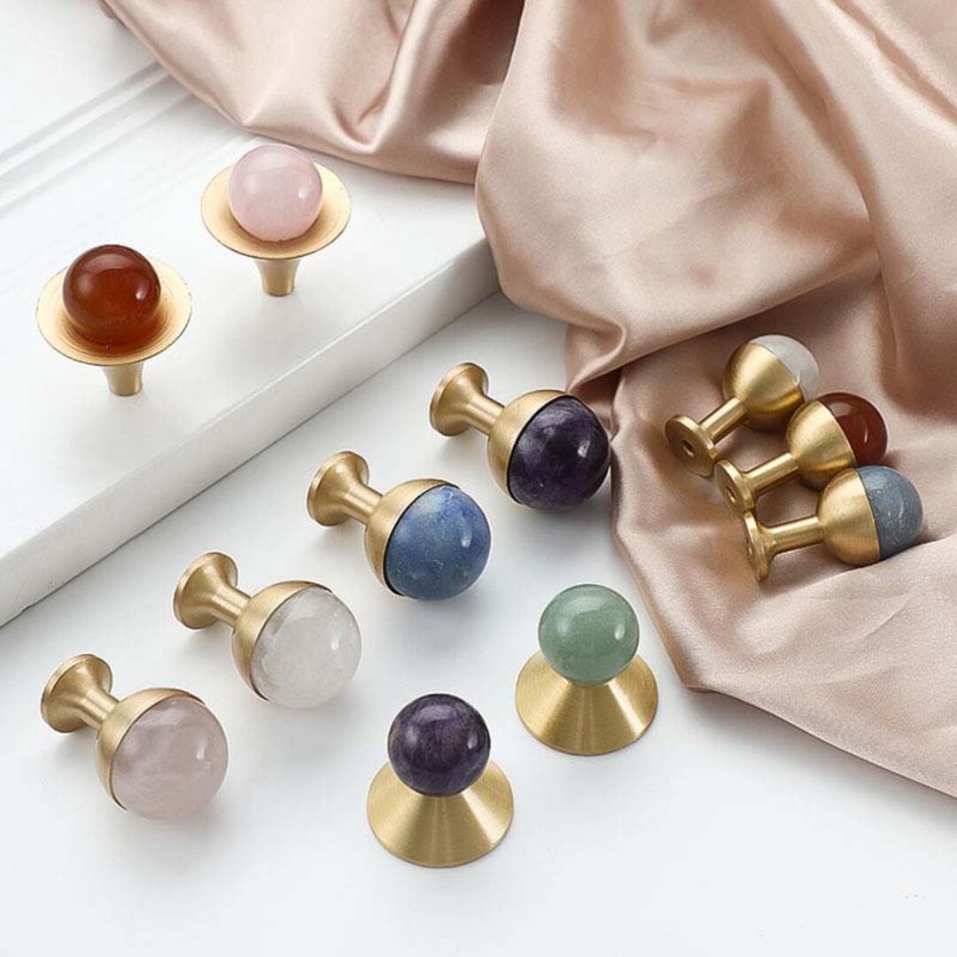 Cupboard Kitchen Round Cabinet Dresser Pull Hardware Bright Coloured ...